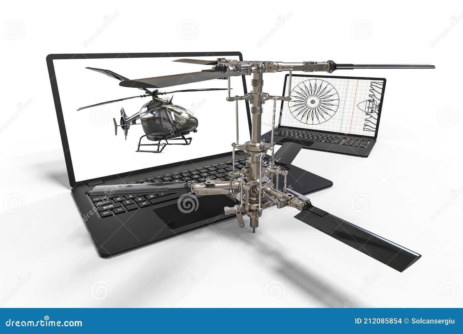 3D Render Image Representing a Helicopter Design Stock Illustration ...