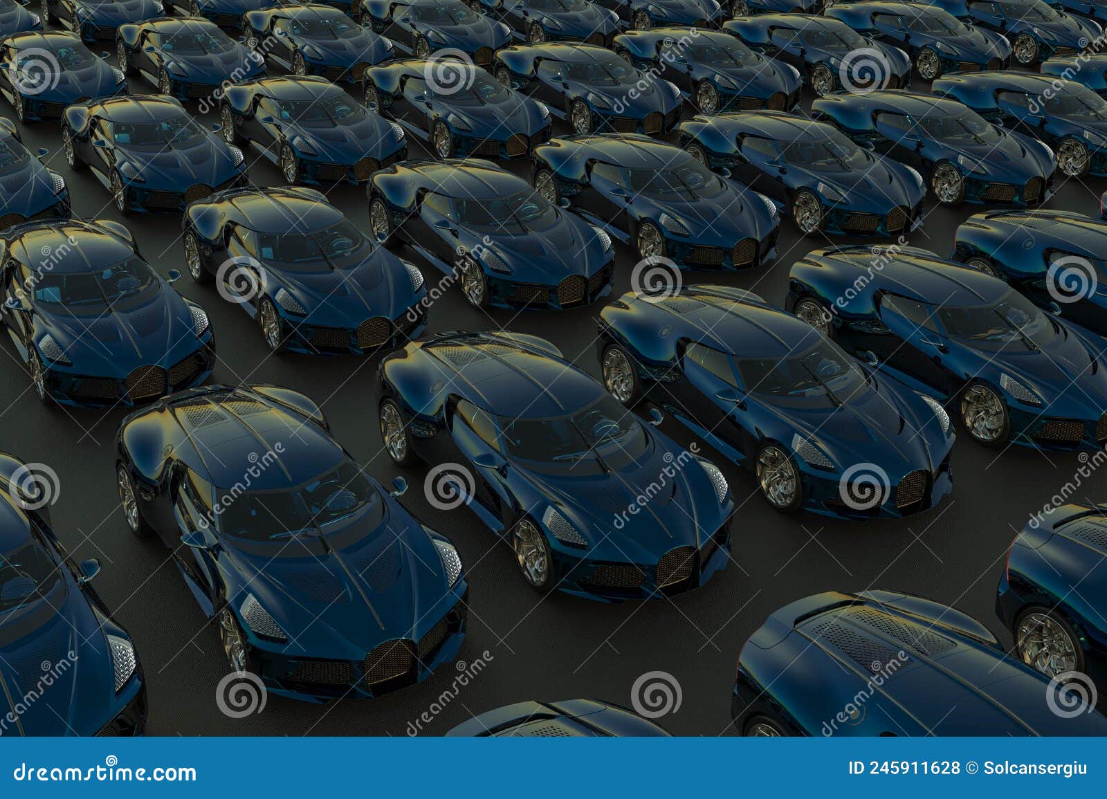 3D Render Image Representing Luxury Car Parking Lot Stock Photography ...