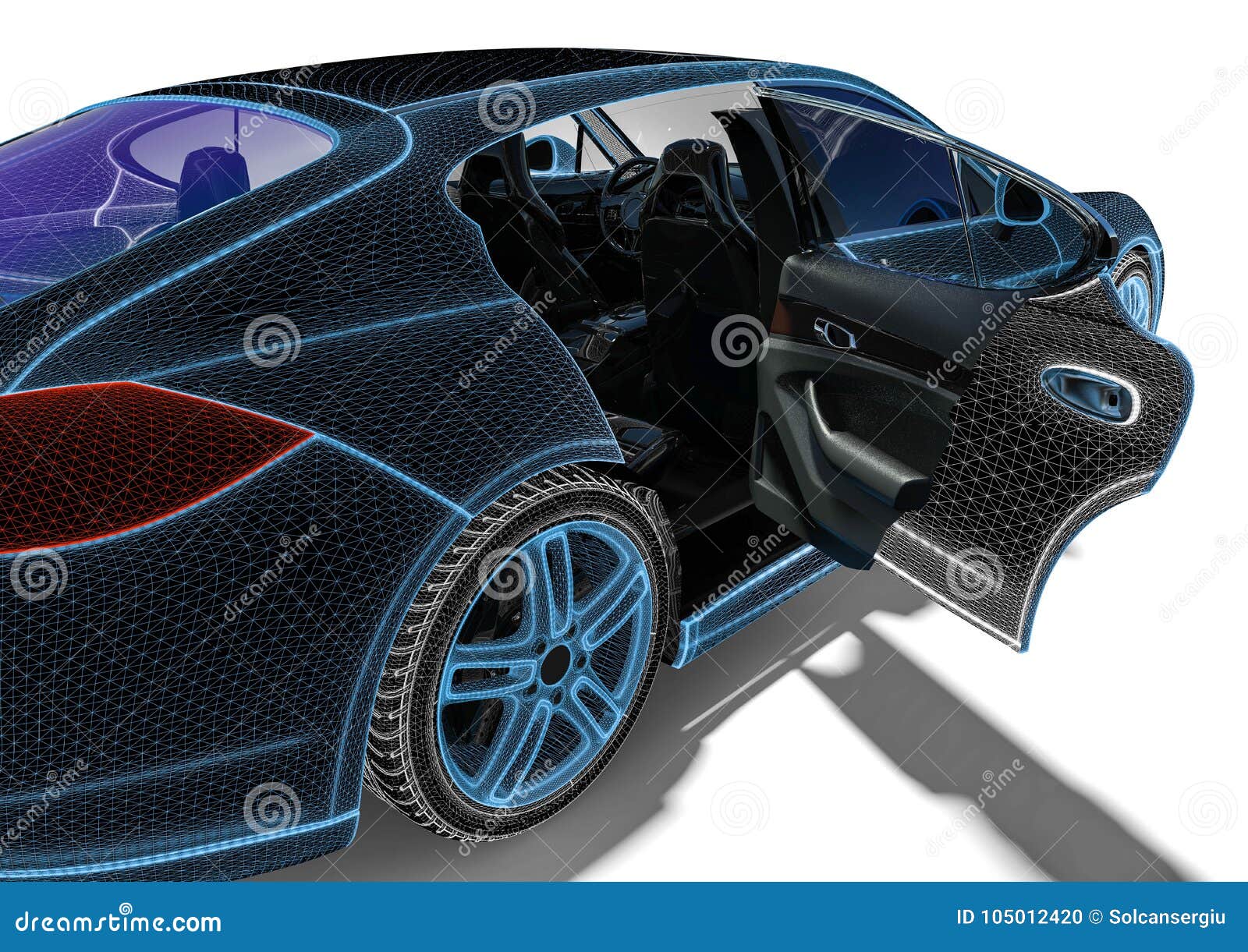 Wire Frame Luxury Car Development Stock Illustration - Illustration of ...