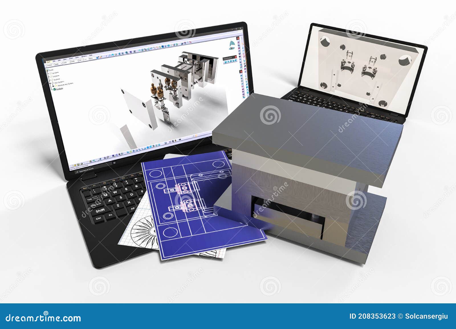 Computer Aided Design in Motorbikes Design Stock Illustration ...