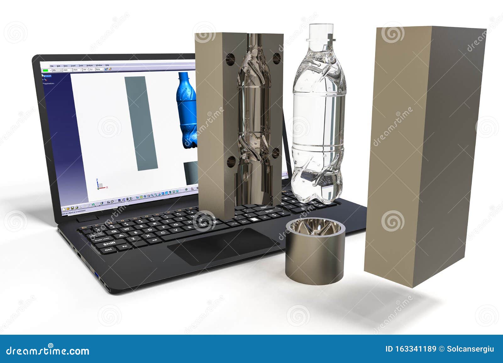 Computer Aided Design in Mold Design with 3D Software. Stock ...