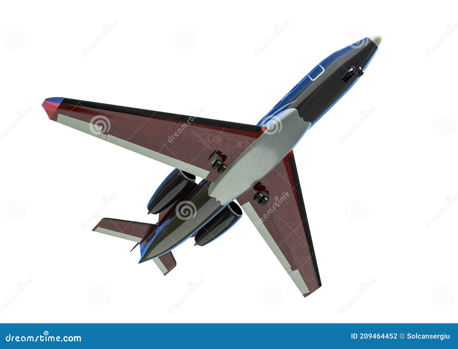 3D Render Image Representing a Private Jet Stock Illustration ...