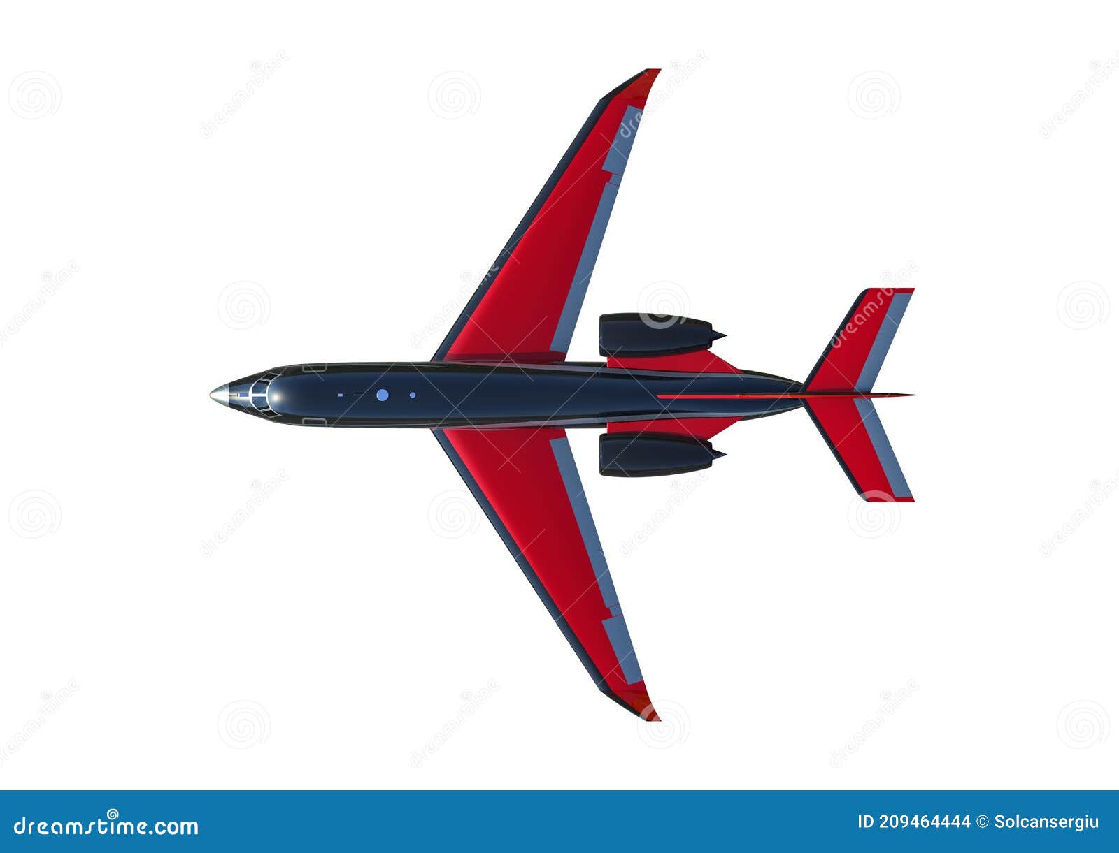 3D Render Image Representing a Private Jet Stock Illustration ...