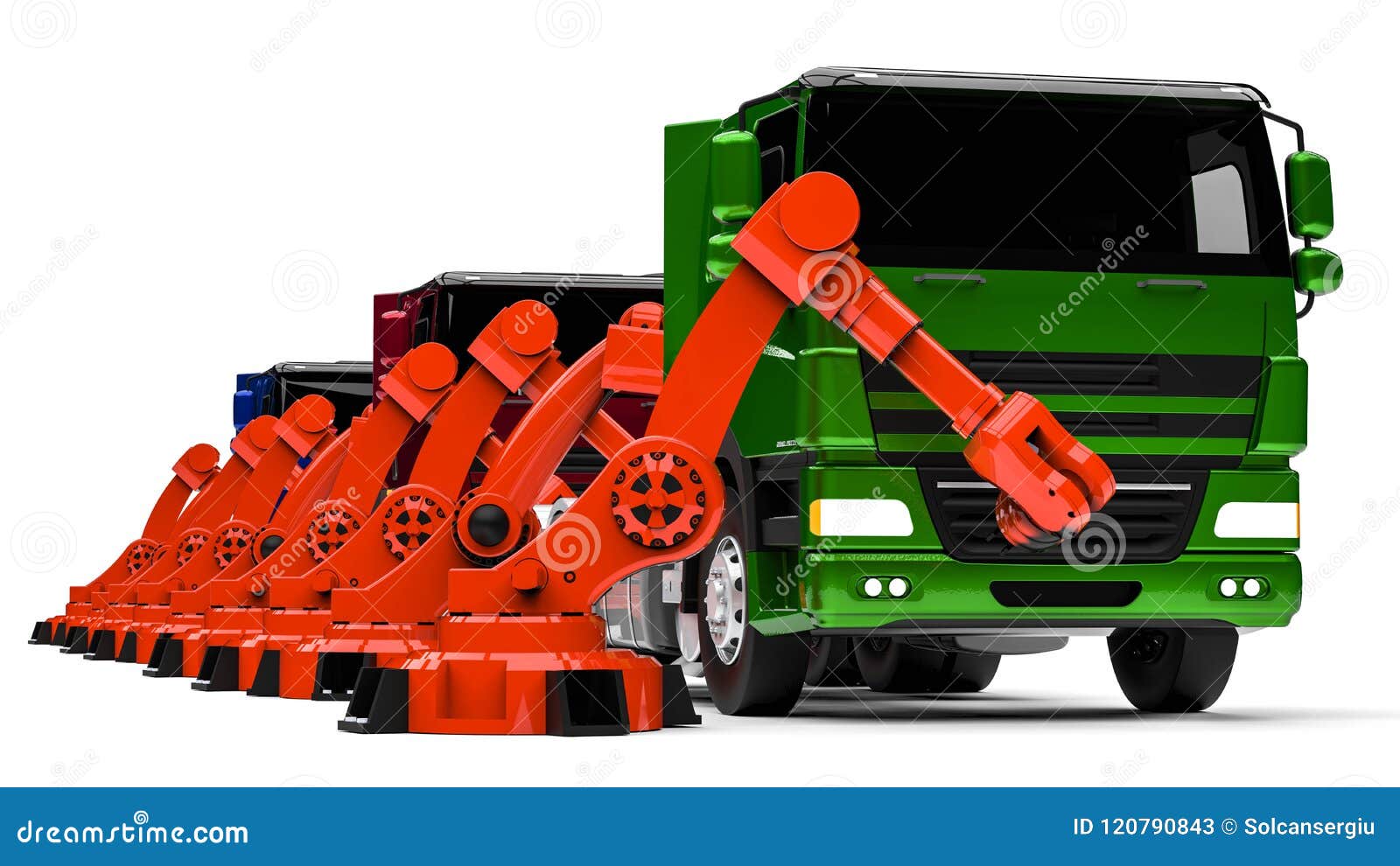 Truck Assembly line stock illustration. Illustration of cars - 120790843