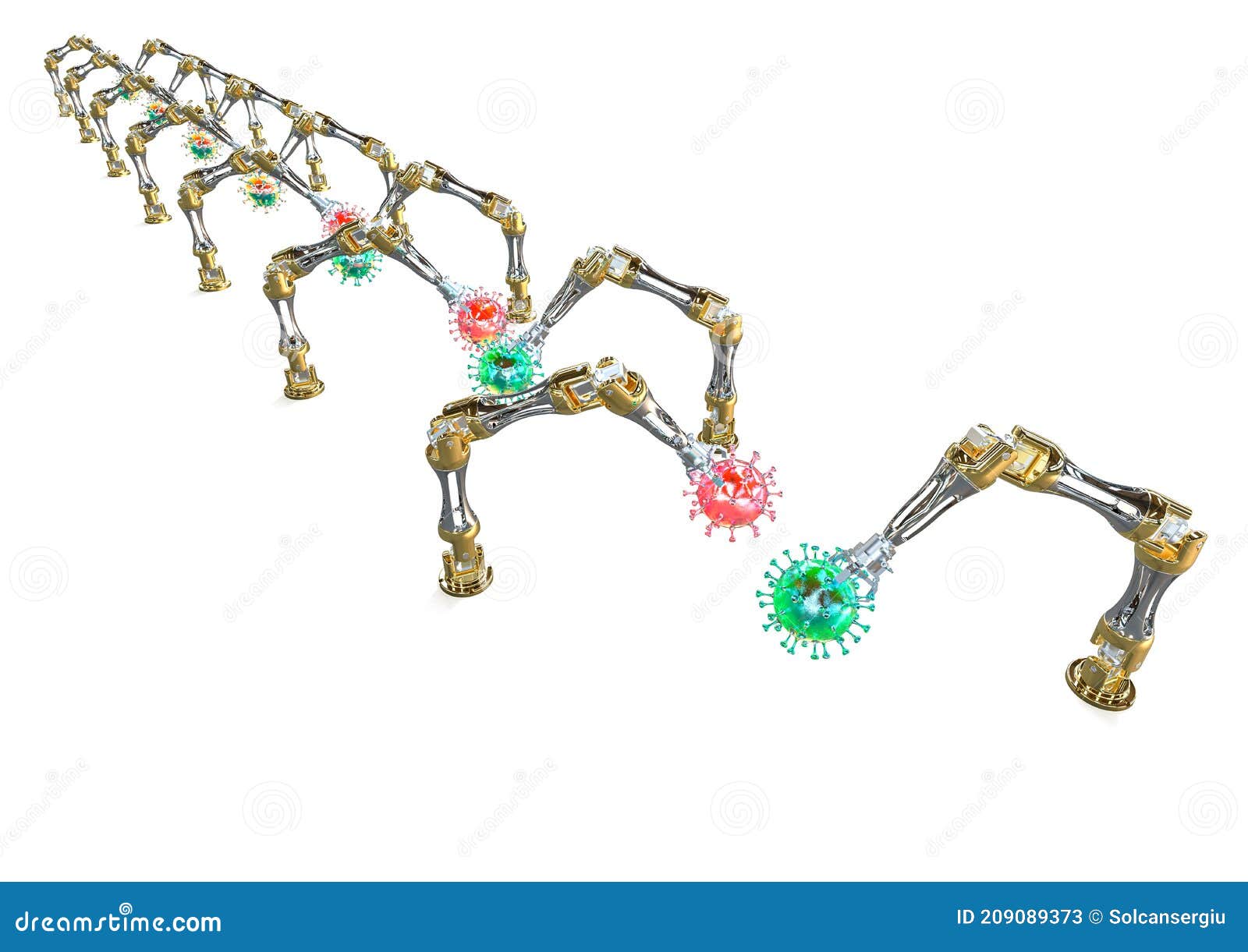 3D Render Image Representing a Virus Cell Being Manipulated by AI ...