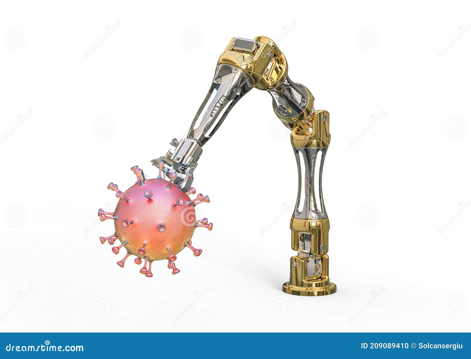 3D Render Image Representing A Virus Cell Being Manipulated By AI ...