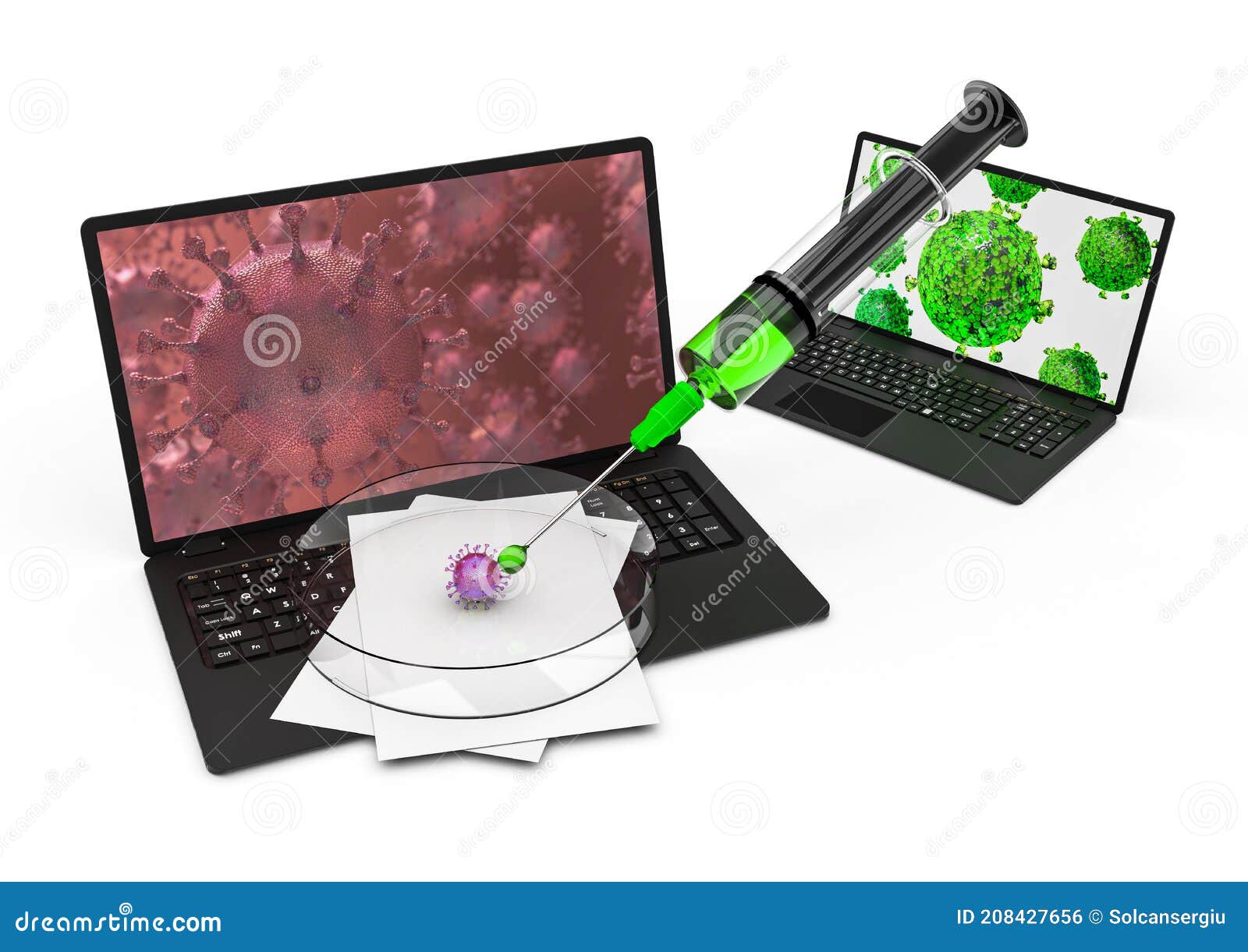 3D Render Image Representing a Virus Cell Manipulated with CAD Stock ...
