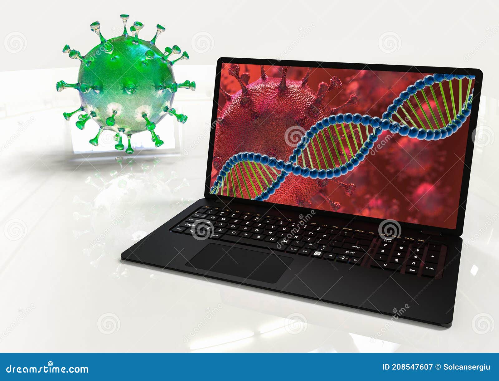 3D Render Image Representing a Virus Cell Manipulated with CAD Stock ...