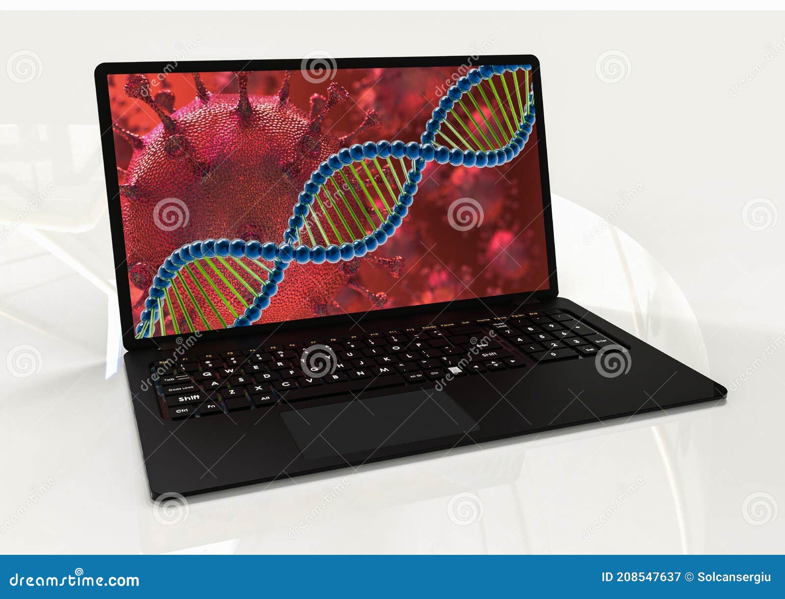 3D Render Image Representing a Virus Cell Manipulated with CAD Stock ...
