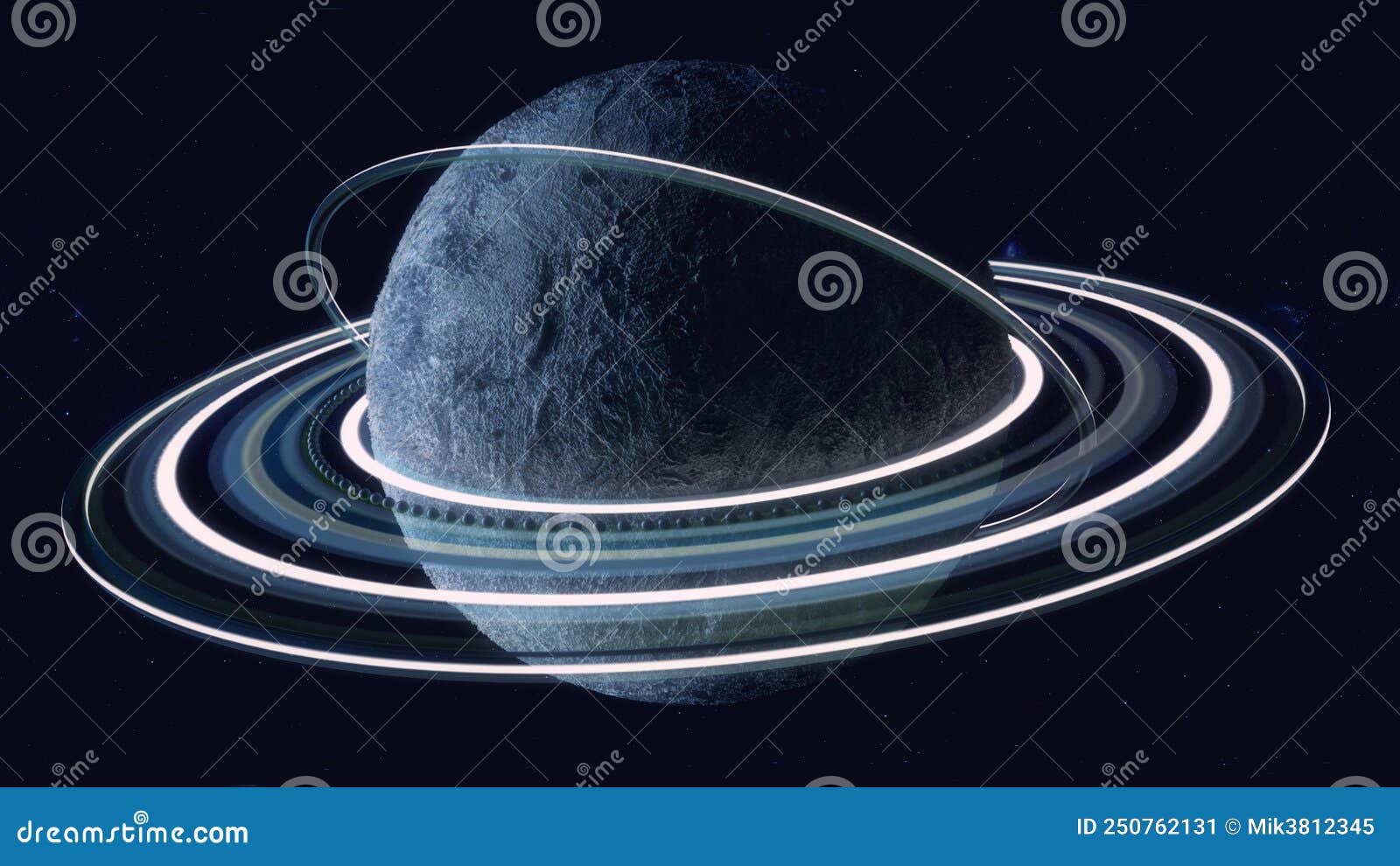 Fictional Planet Sun Rise In Dark Background With Stars. Front View Of ...