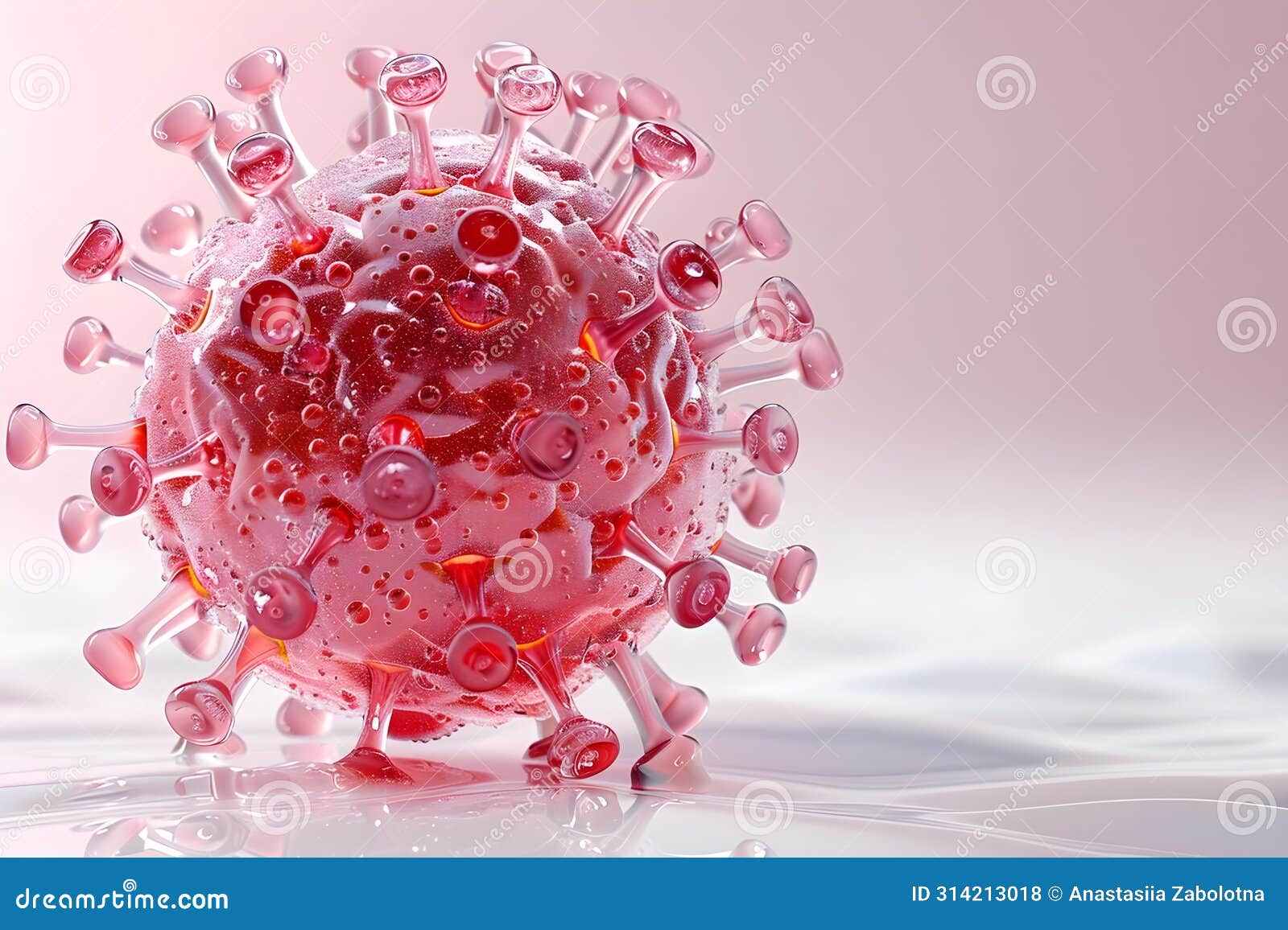 3D Render of Immune System Cell with Large Nucleus on White Background ...