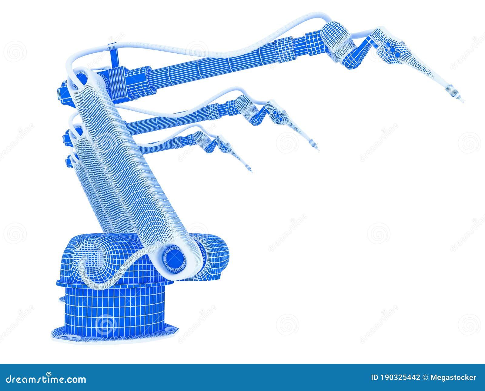 3d Illustration of an Industrial Robot Isolated on White Stock ...