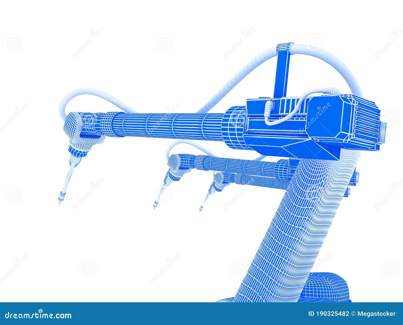 3d Illustration of an Industrial Robot Isolated on White Stock ...