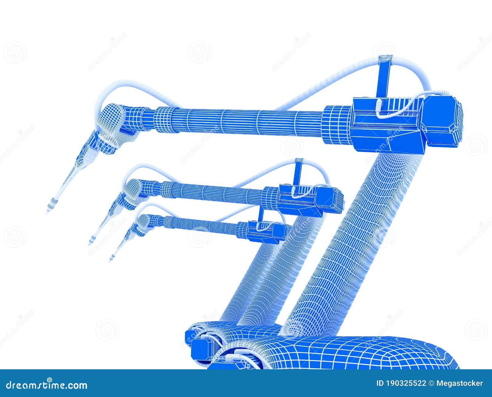 3d Illustration of an Industrial Robot Isolated on White Stock ...