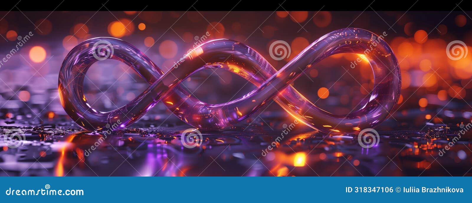 3D Render of Infinity Symbol Made from Glass Stock Illustration ...