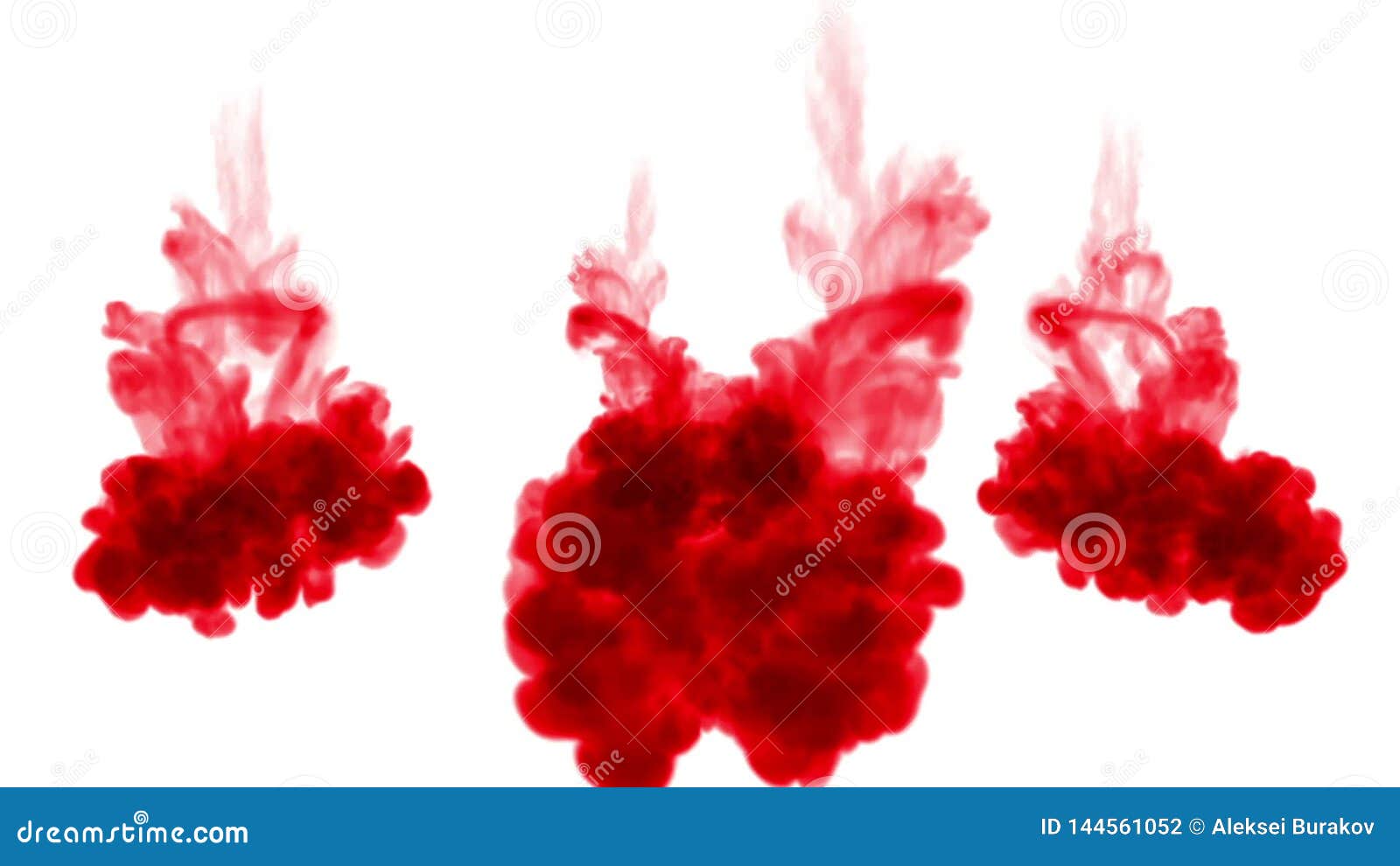 3d Render of Red Ink Dissolves in Water on White Background with Luma ...