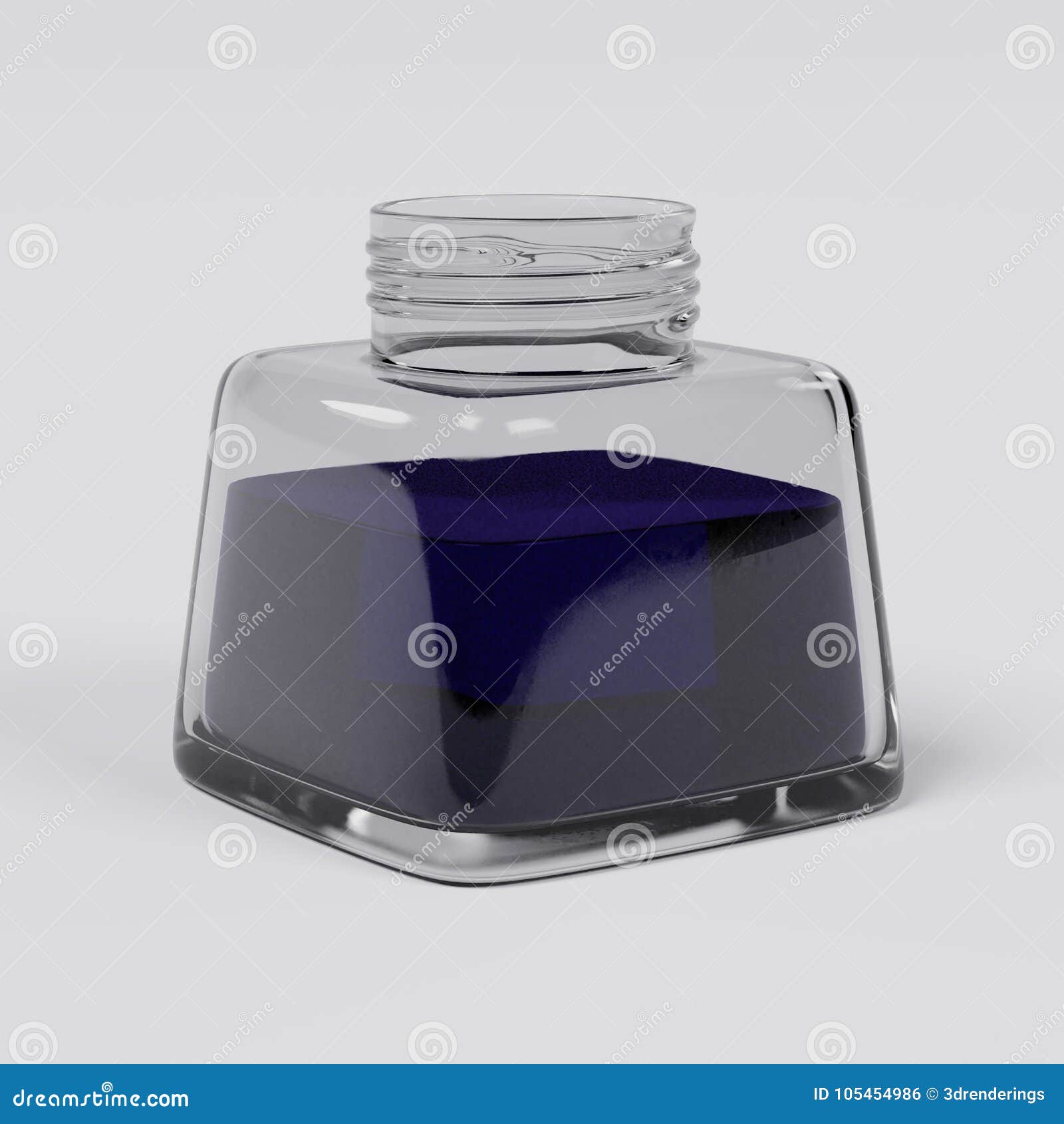 3d render of ink pot stock illustration. Illustration of writing ...