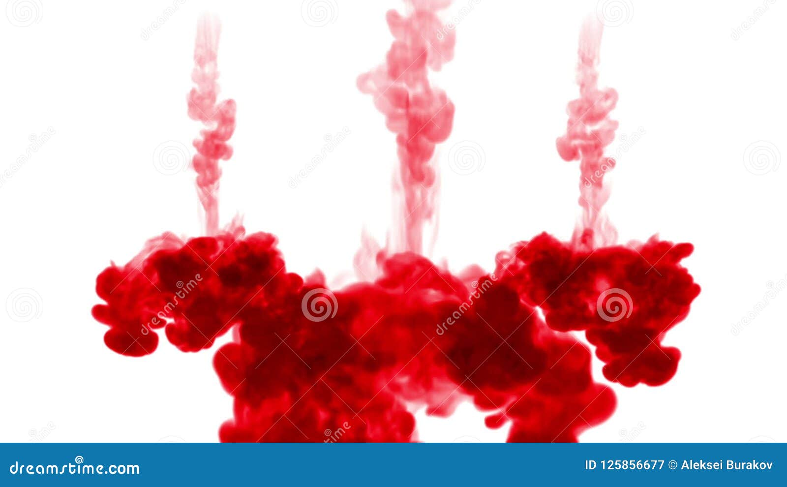 3d Render of Inky Injections into Water with Luma Matte. Red Ink on ...