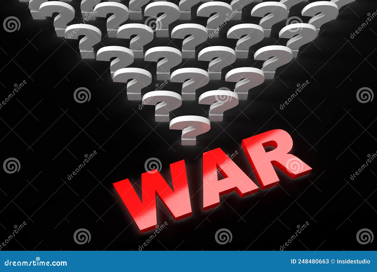 3d Render of the Inscription No War and Question Marks on a Black ...
