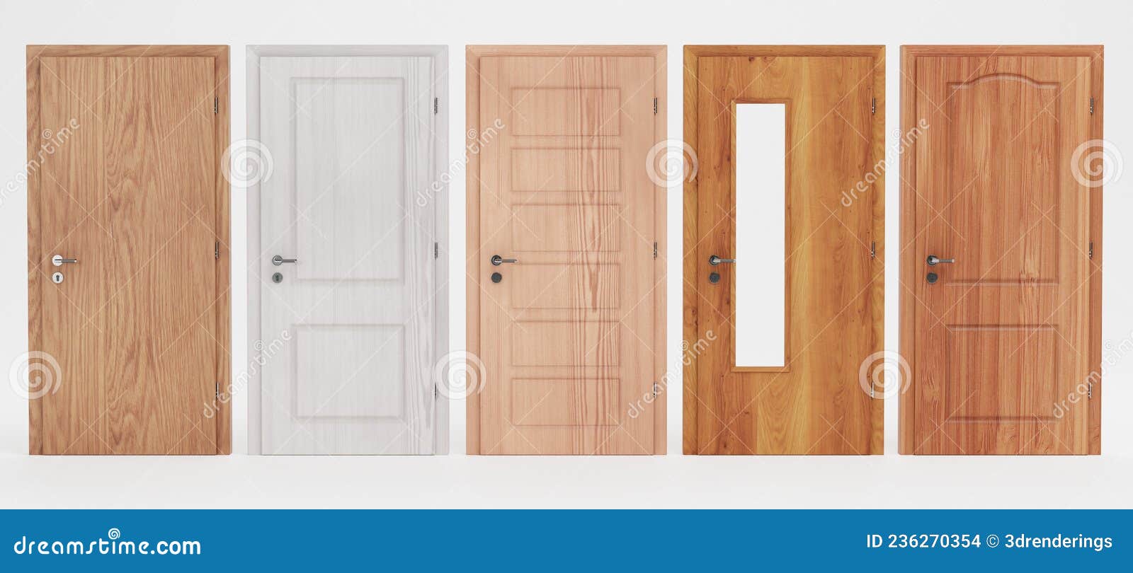 3D Render of Interior Doors Stock Illustration - Illustration of render ...