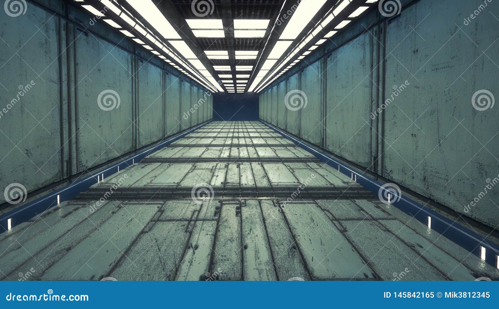Futuristic Hallway. Interior Concept Design Stock Illustration ...