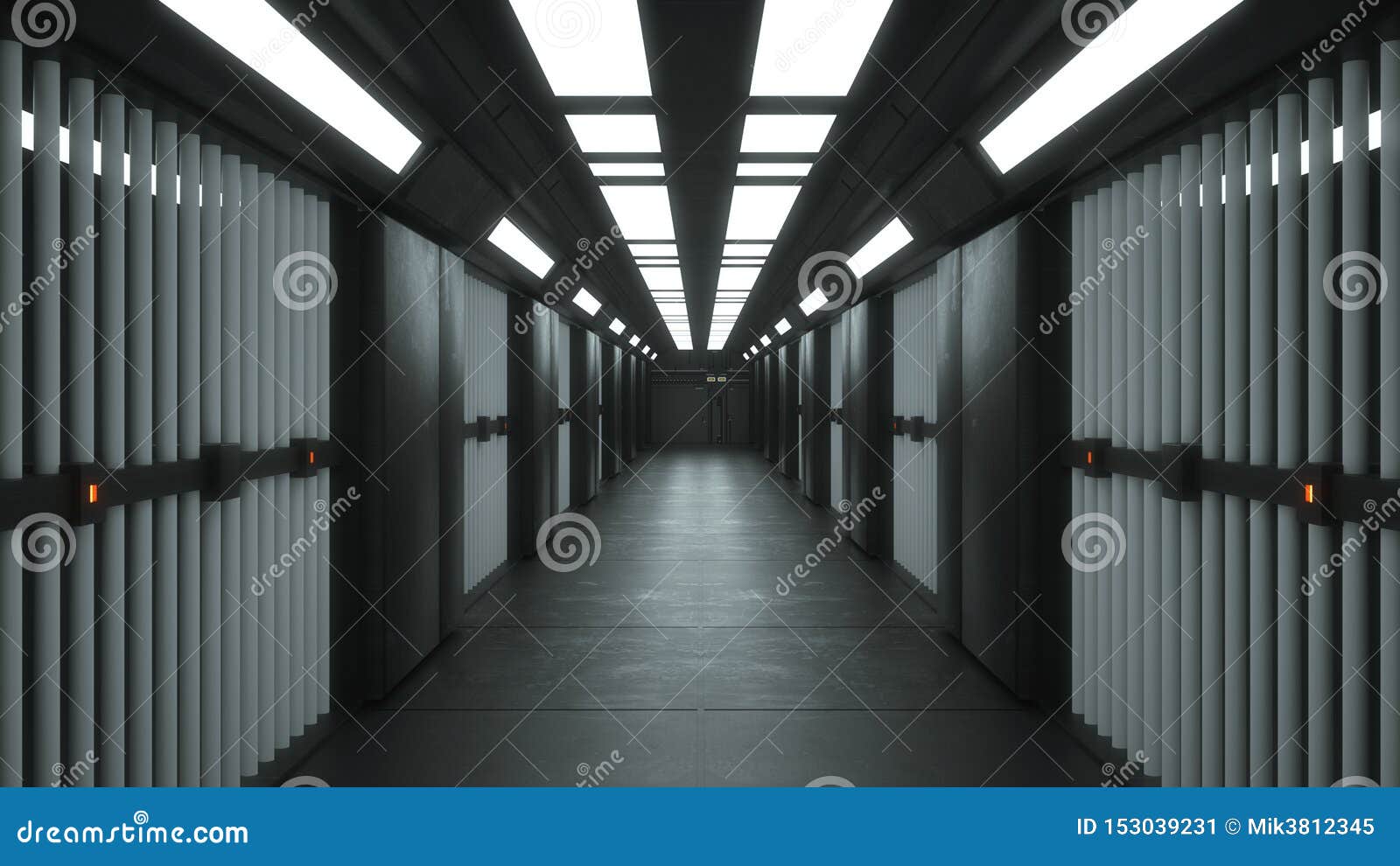 Futuristic Hallway. Interior Concept Design Stock Illustration ...