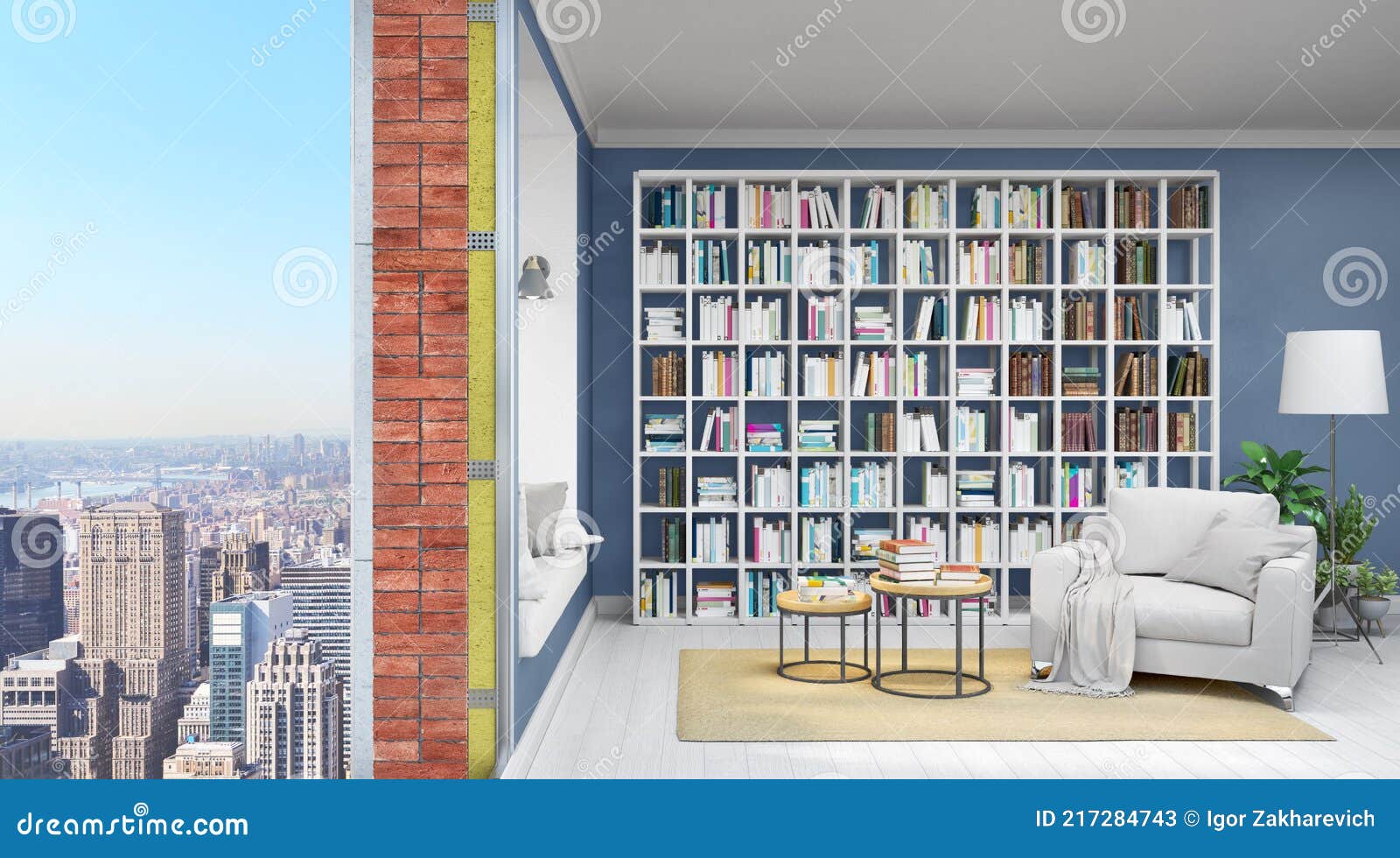 3d Render of Interior with Layered Scheme of Walls Stock Illustration ...