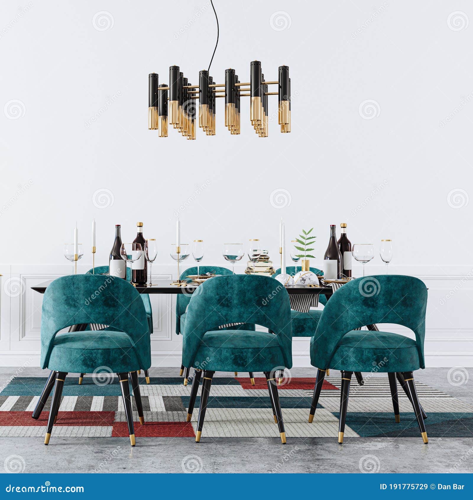 3d dining table stock illustration. Illustration of style - 191775729