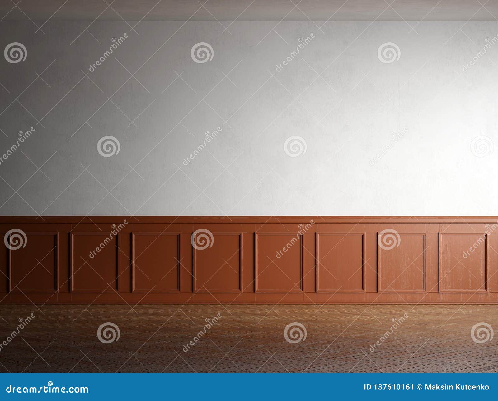 3d Render of Interior with Terracotta Panels Stock Illustration ...