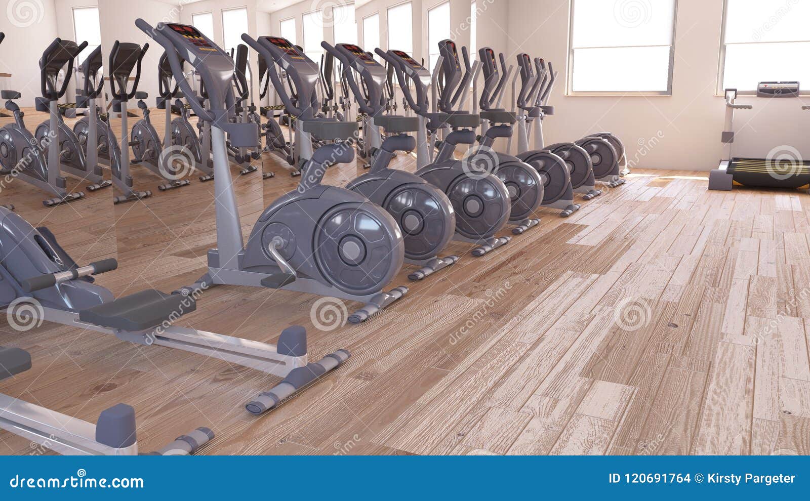 Interior view of a Gym stock illustration. Illustration of fitness ...