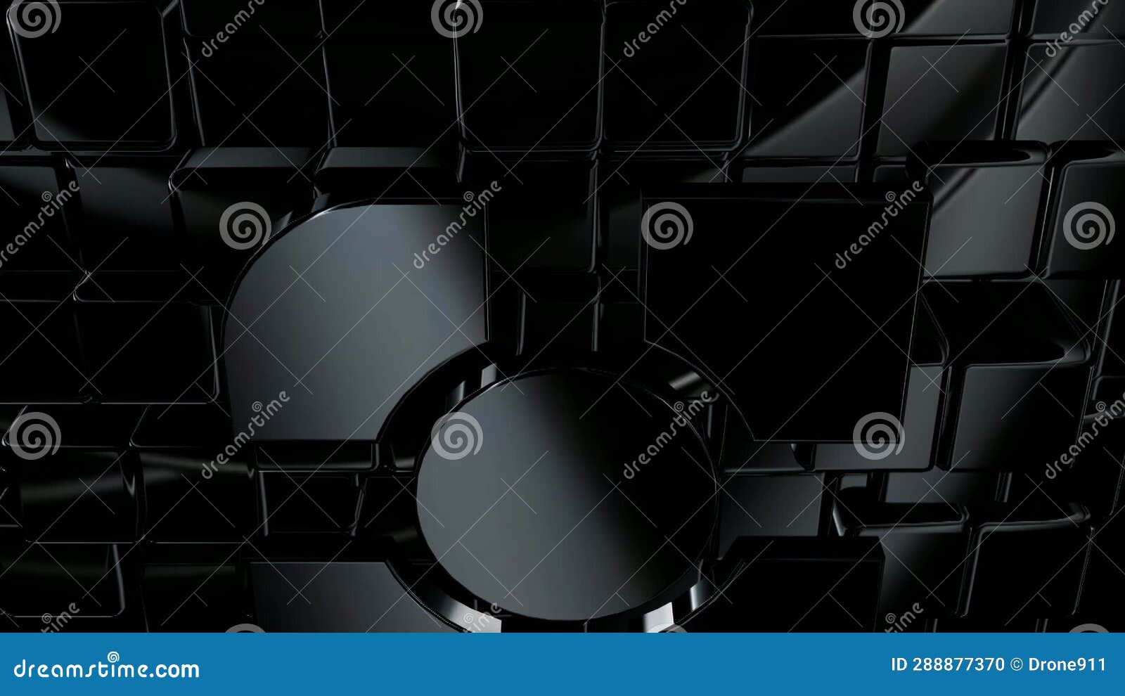 Intro - Black Background with Reflection Effect, Geometric Figures, 3D ...