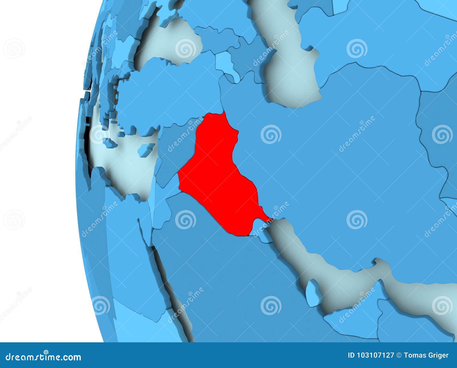 Map of Iraq stock illustration. Illustration of render - 103107127