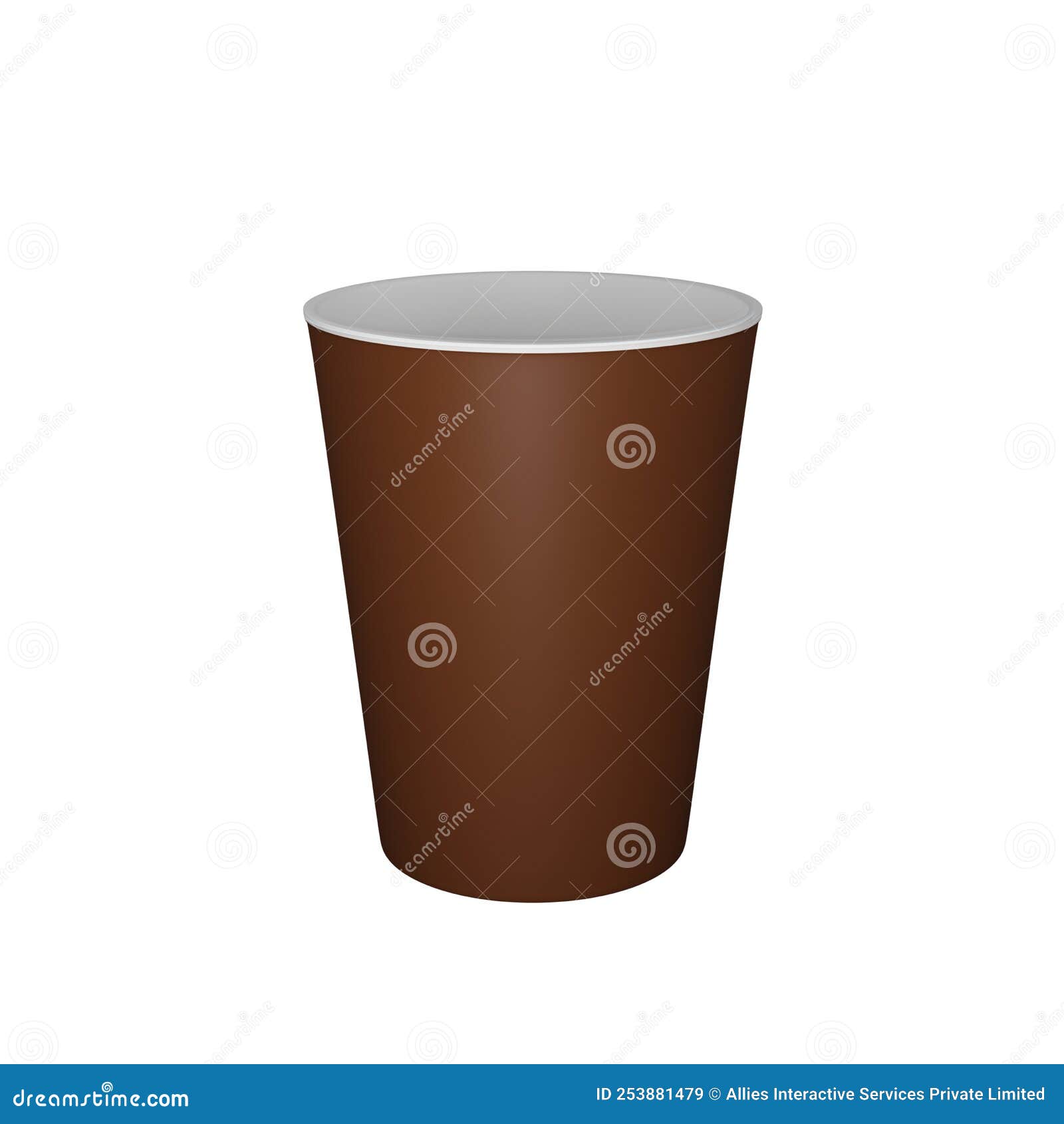 3D Render of Isolated Brown Disposal Glass Against White Stock ...