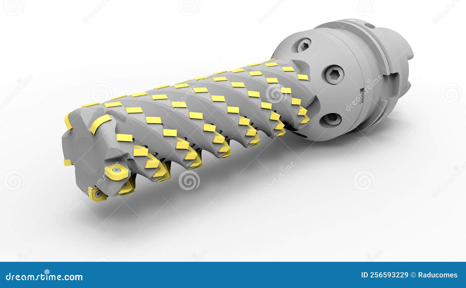 3D Render - Isolated Indexable Milling Cutter with Carbide Inserts ...