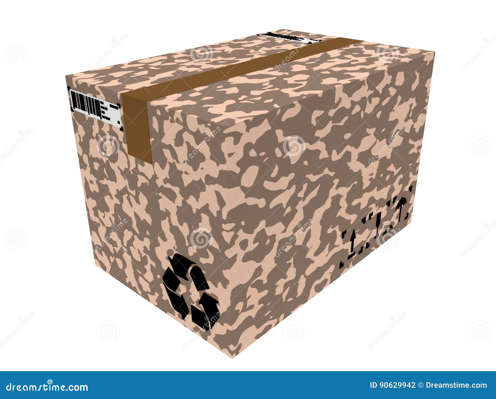 3d Render of Isolated Military Delivery Box on White Background Stock ...