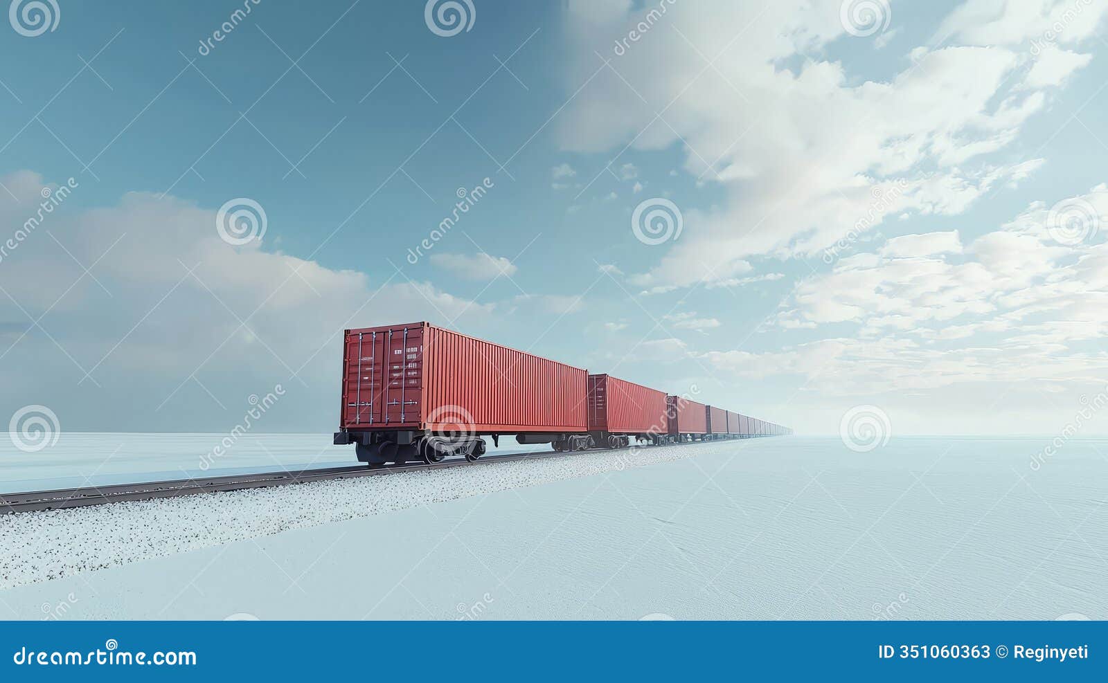 8K Realistic 3D Render of Freight Train for Logistics Stock ...