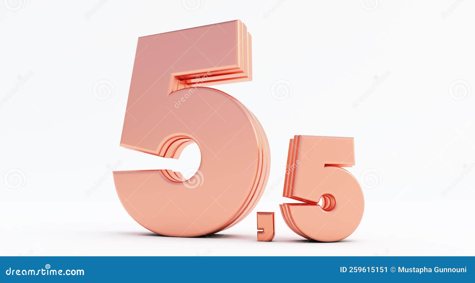 5.5 Isolated on White Background, Five Point Five Stock Illustration ...