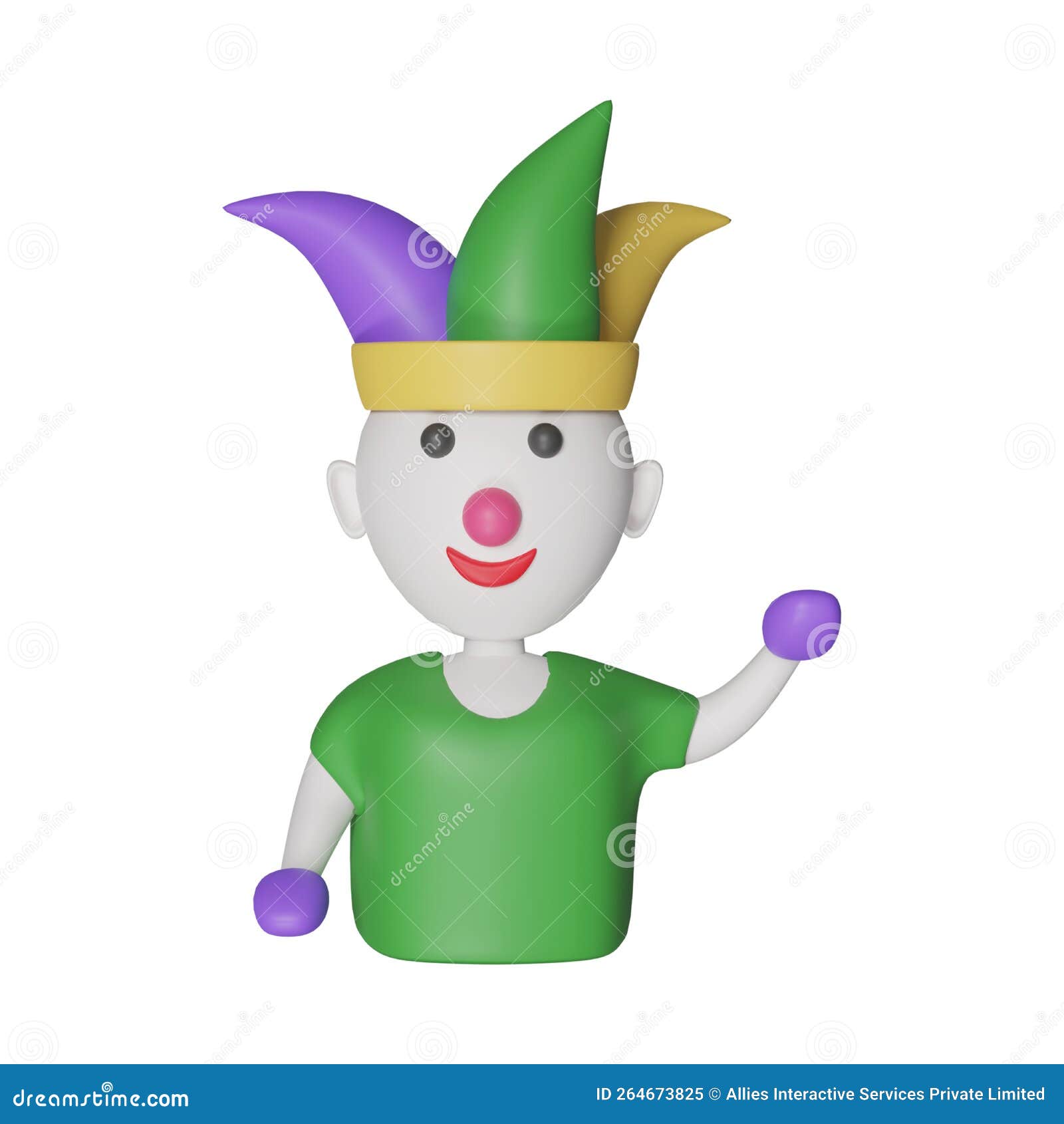 3D Render of Jester Cartoon Stock Illustration - Illustration of icon ...
