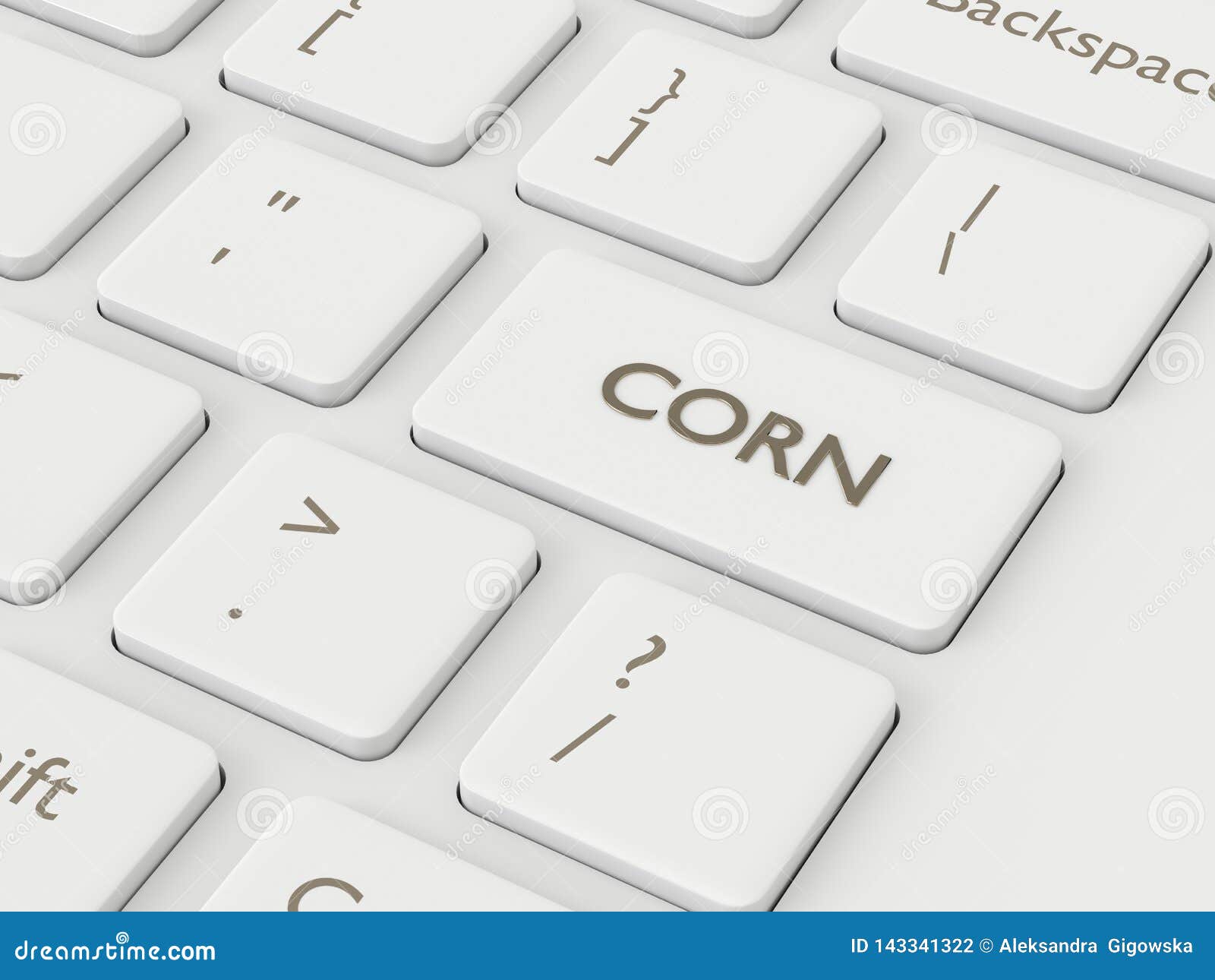 3d Render of Keyboard with Corn Key Stock Illustration - Illustration ...