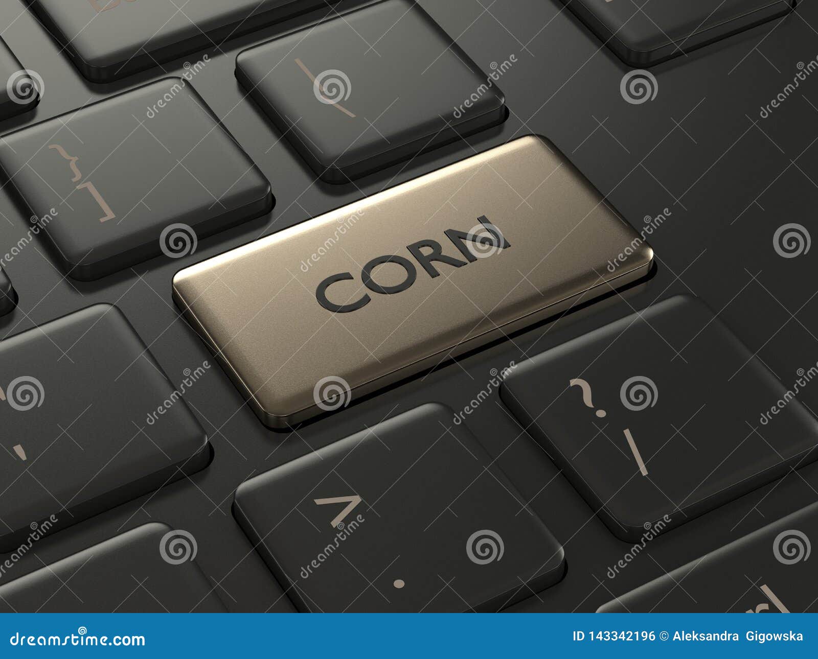 3d Render of Keyboard with Corn Key Stock Illustration - Illustration ...