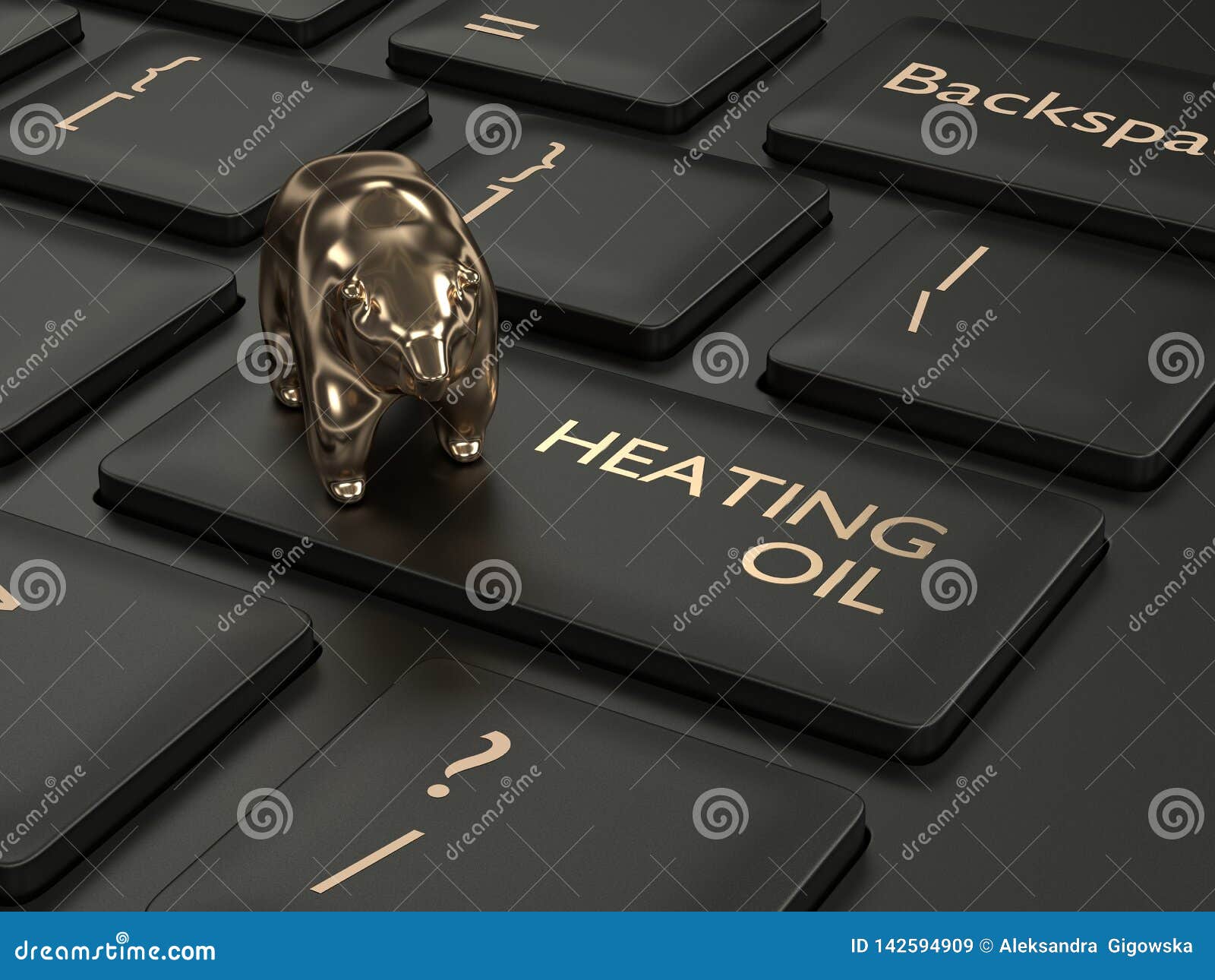 3d Render of Keyboard with Heating Oil Button and Bearl Stock ...