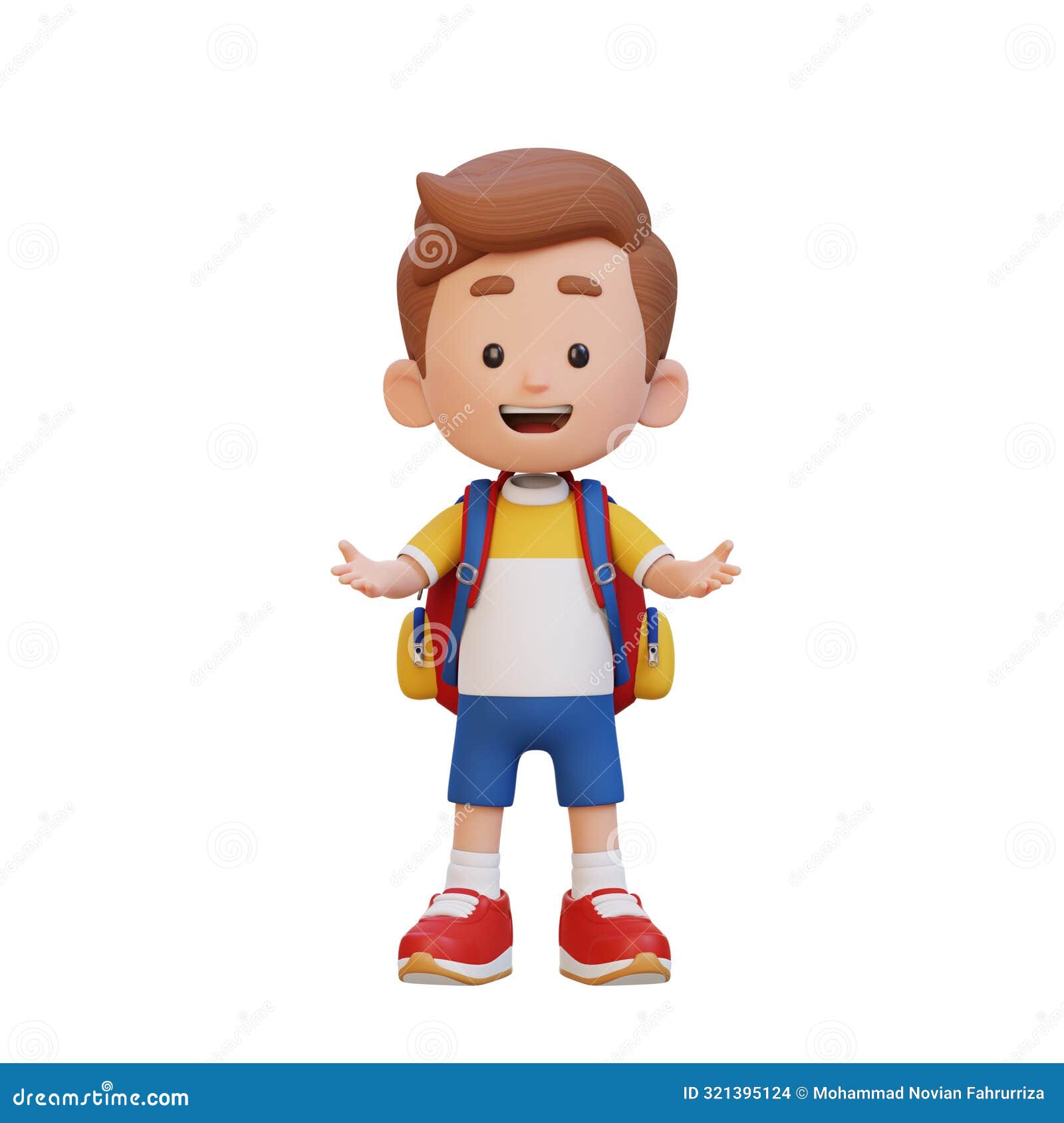 3D Kid Character in Talking and Explaining Pose Stock Photo ...
