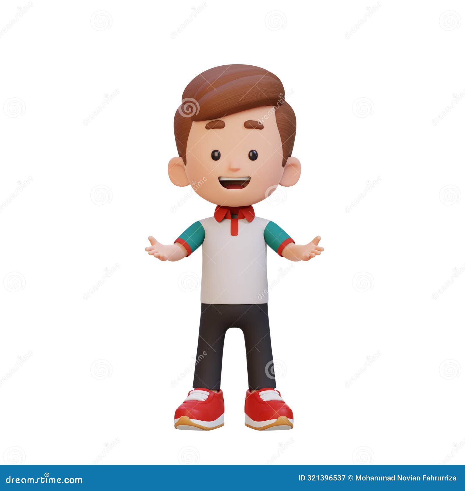 3D Kid Character in Talking and Explaining Pose Stock Image ...