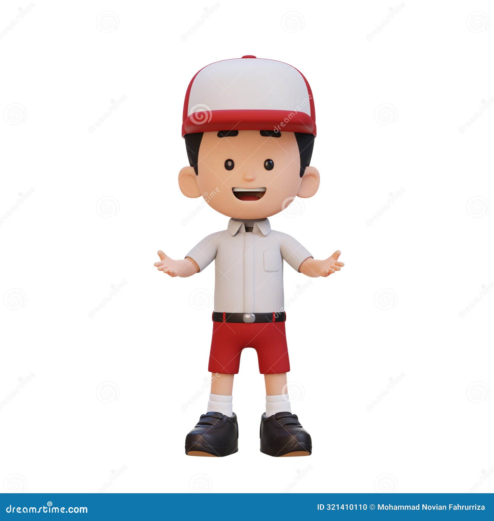 3D Kid Character in Talking and Explaining Pose Stock Photo ...
