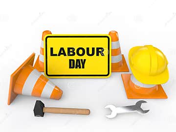 3D Render of Labour Day Sign Board Stock Illustration - Illustration of ...