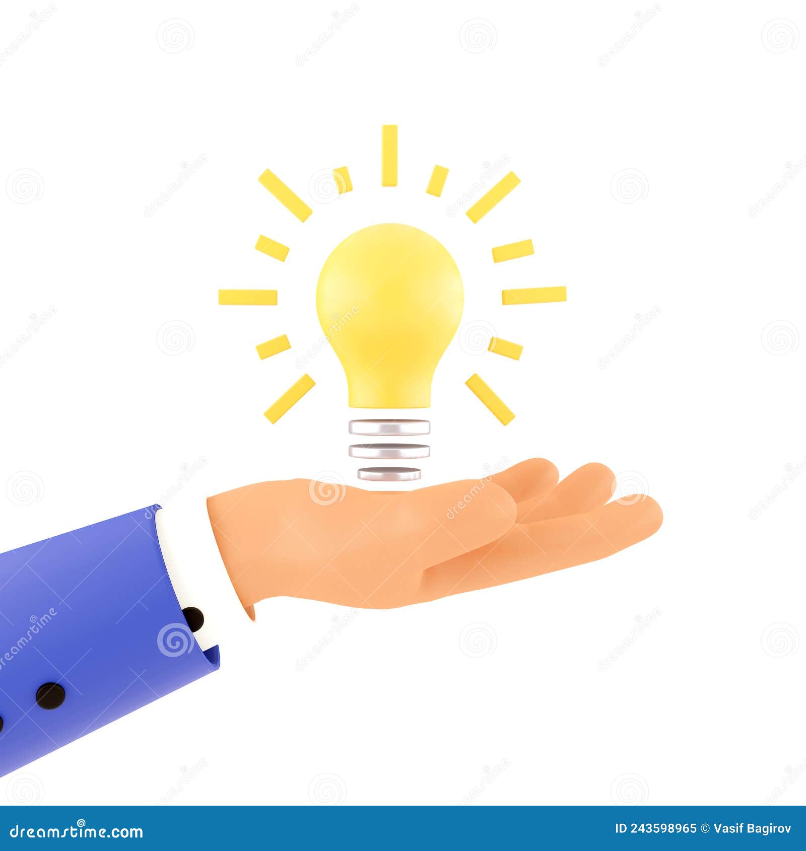 3d Render Lamp with Hand Icon. 3d Render Lamp with Hand Icon ...