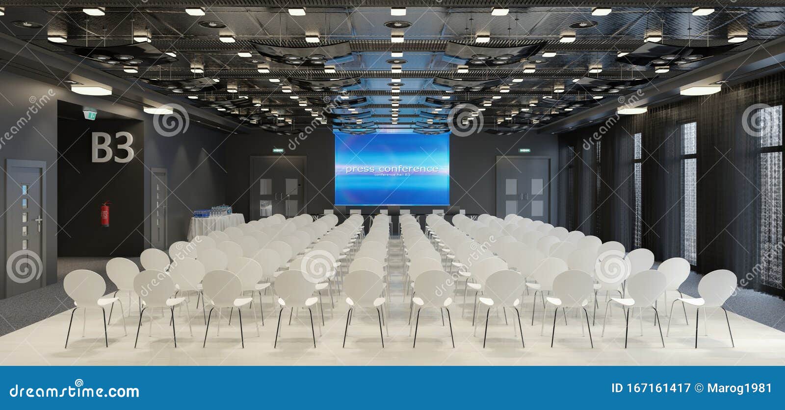 3d Render of a Large Conference Room Stock Illustration - Illustration ...