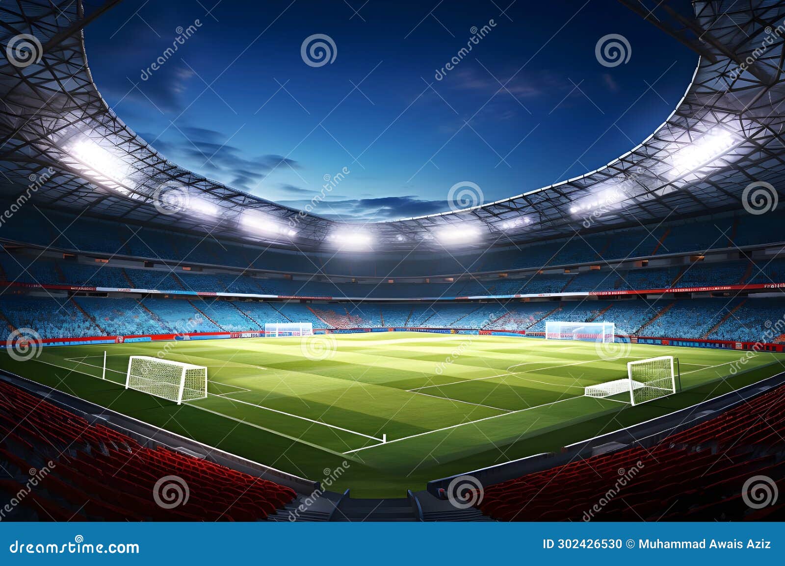 3D Render of a Large Football Stadium with Seats - Ai Generated Stock ...
