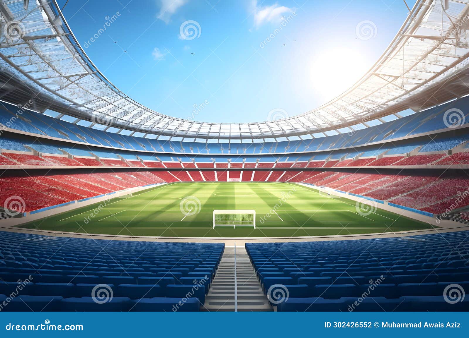 3D Render of a Large Football Stadium with Seats - Ai Generated Stock ...