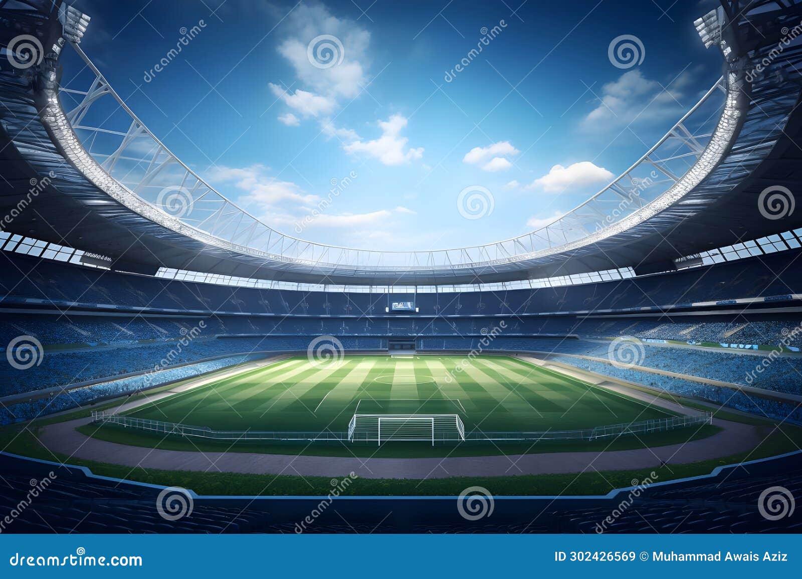 3D Render of a Large Football Stadium with Seats - Ai Generated Stock ...